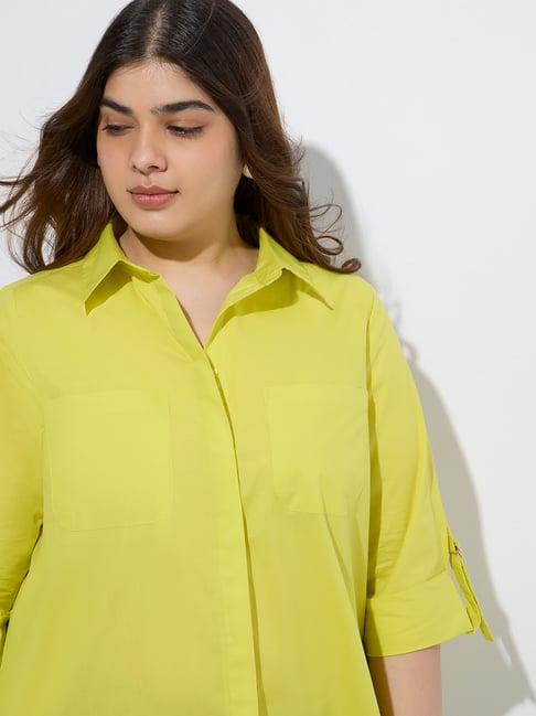 Women's Clothing Gia Western wear Lime Shirts with Regular Fit