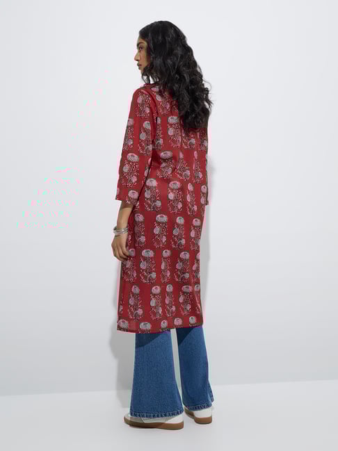 Women's Clothing Utsa Red Kurtis & Kurtas