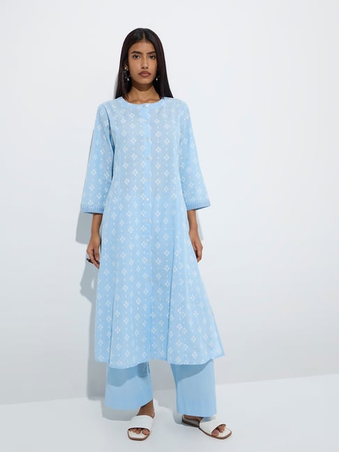 Women's Clothing Utsa Ethnic Wear Blue Kurtis & Kurtas