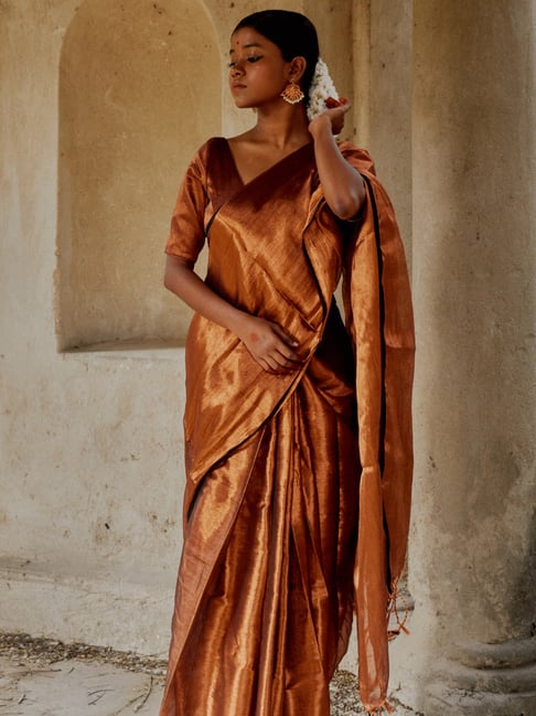 Women's Clothing Huts and Looms Ethnic Wear Copper Sarees and Lehenga Sets