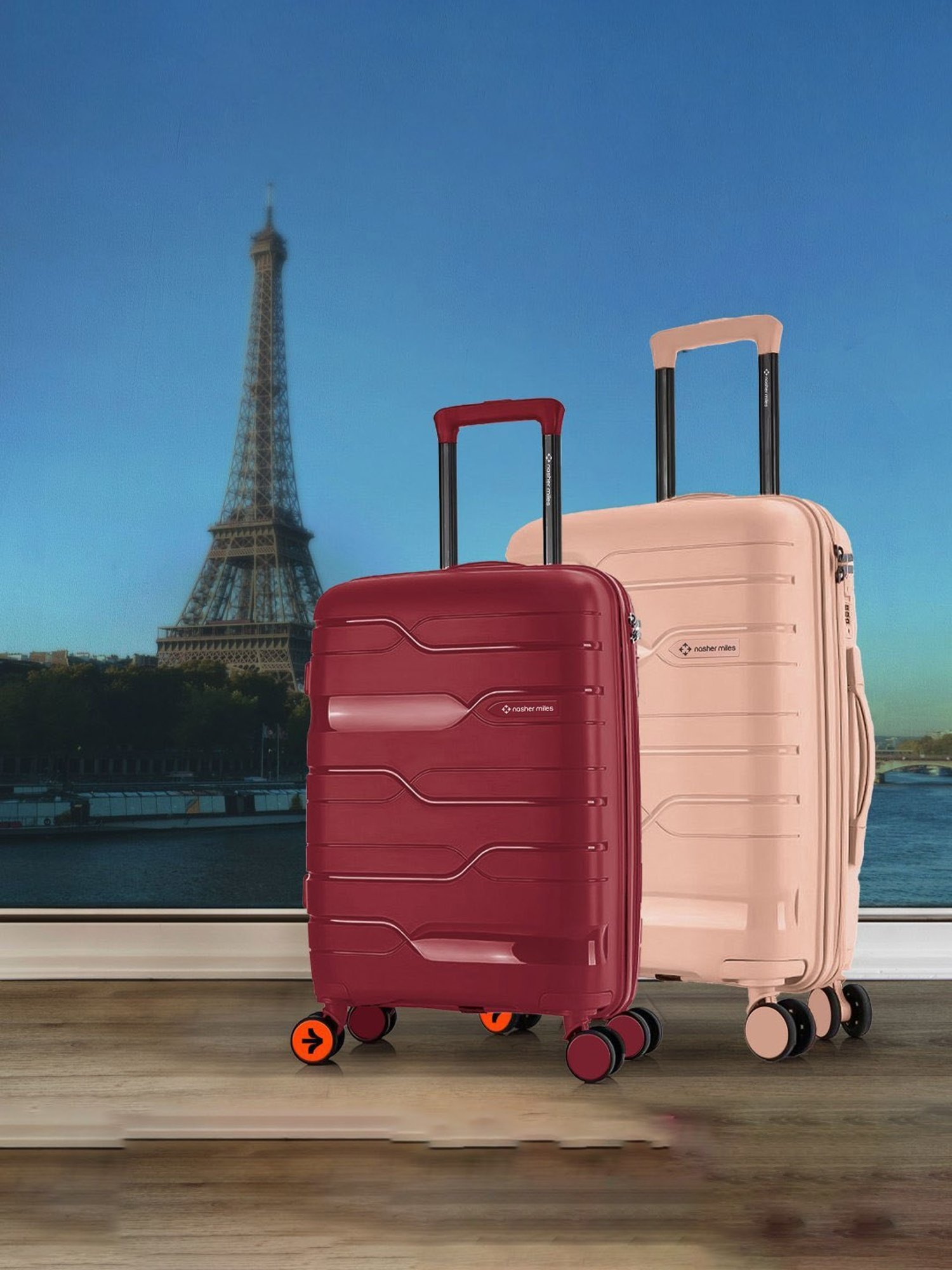 Nasher Miles Paris Durable Luggage Set of 2 55cm & 65cm Travel Trolley ...