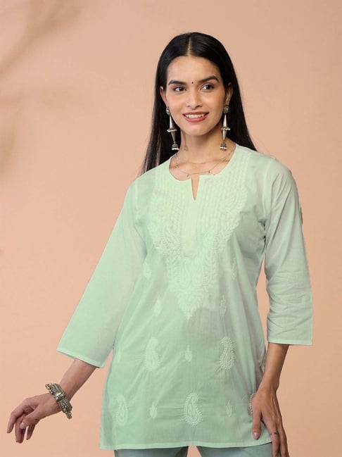 Women's Clothing Daali Light Green Kurtis & Kurtas