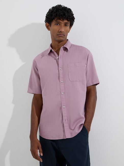 WES Casuals Men Shirts in Mauve