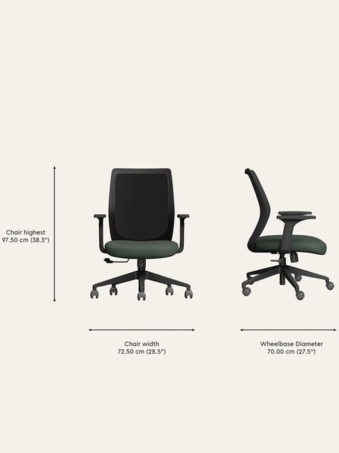 Godrej Interio Fabric Office Arm Chair Grey, Optional Installation ...
