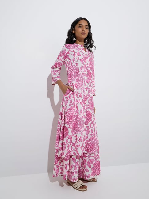 Women's Clothing Utsa Ethnic Wear Pink Kurtis & Kurtas