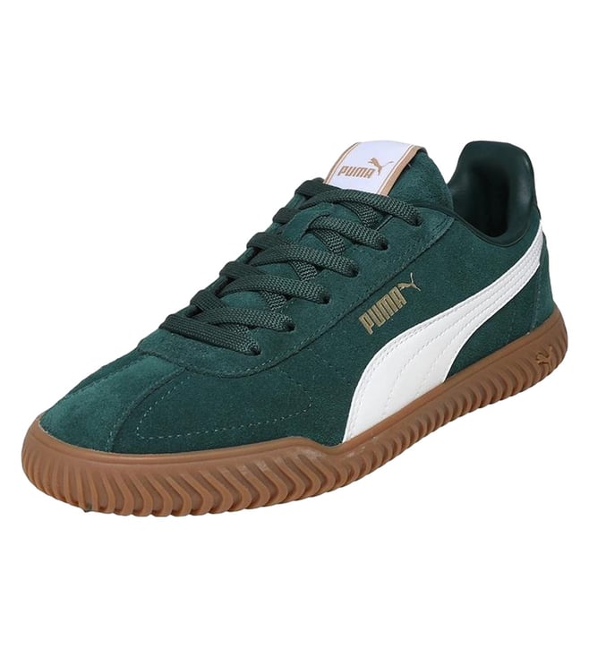 Buy Puma Unisex Club Kayzer Suede Low Green Terrain & White Sneakers ...