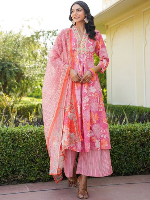 Women's Clothing Vaamsi Ethnic Wear Pink Suits