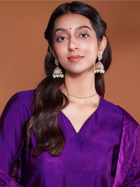 Women's Clothing Daali Purple Ethnic Wear Suits