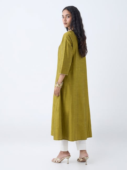 Women's Clothing Utsa Lime Kurtis & Kurtas