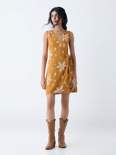 Women's Clothing Bombay Paisley Western wear Mustard Dresses