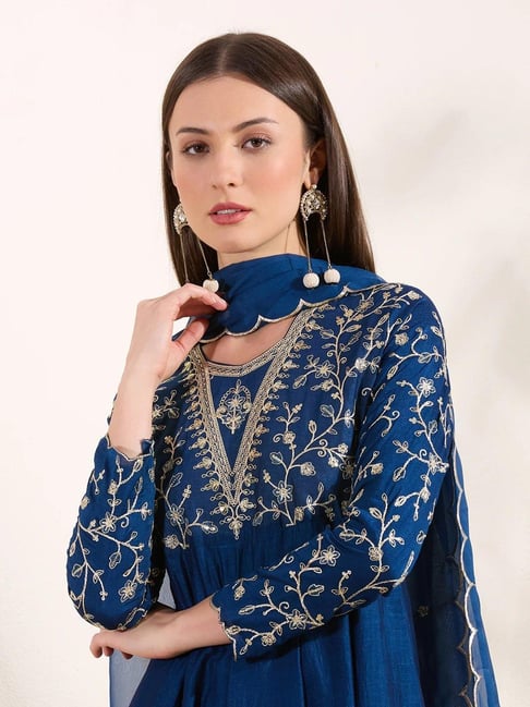 Women's Clothing Teal Suits for Ethnic Wear by Fashor