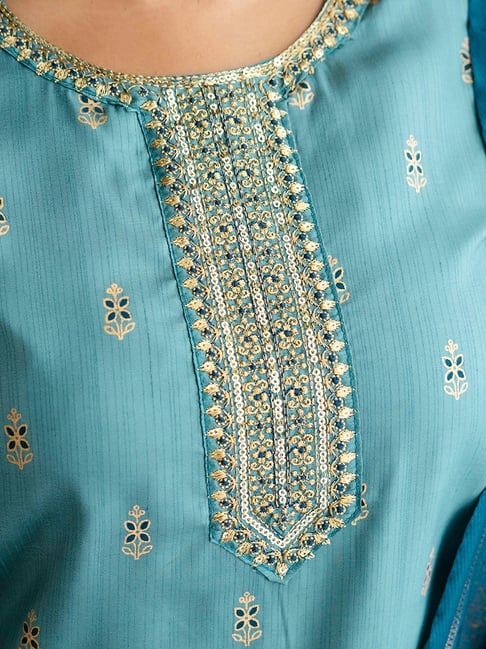 Women's Clothing Blue Suits for Ethnic Wear by Skylee