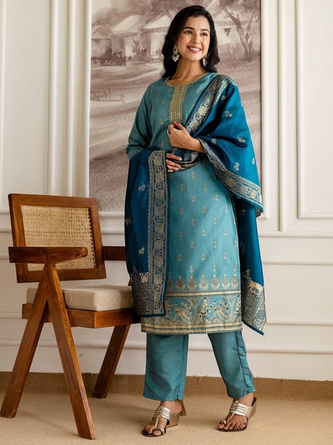 Women's Clothing Skylee Ethnic Wear Suits with Silk Blend Fabric