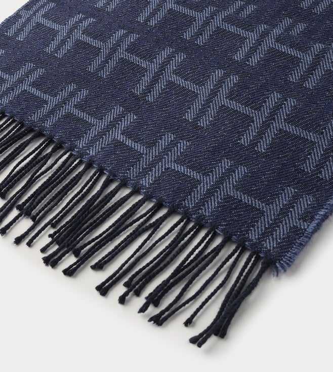 HACKETT LONDON Wool Blue Men Muffler