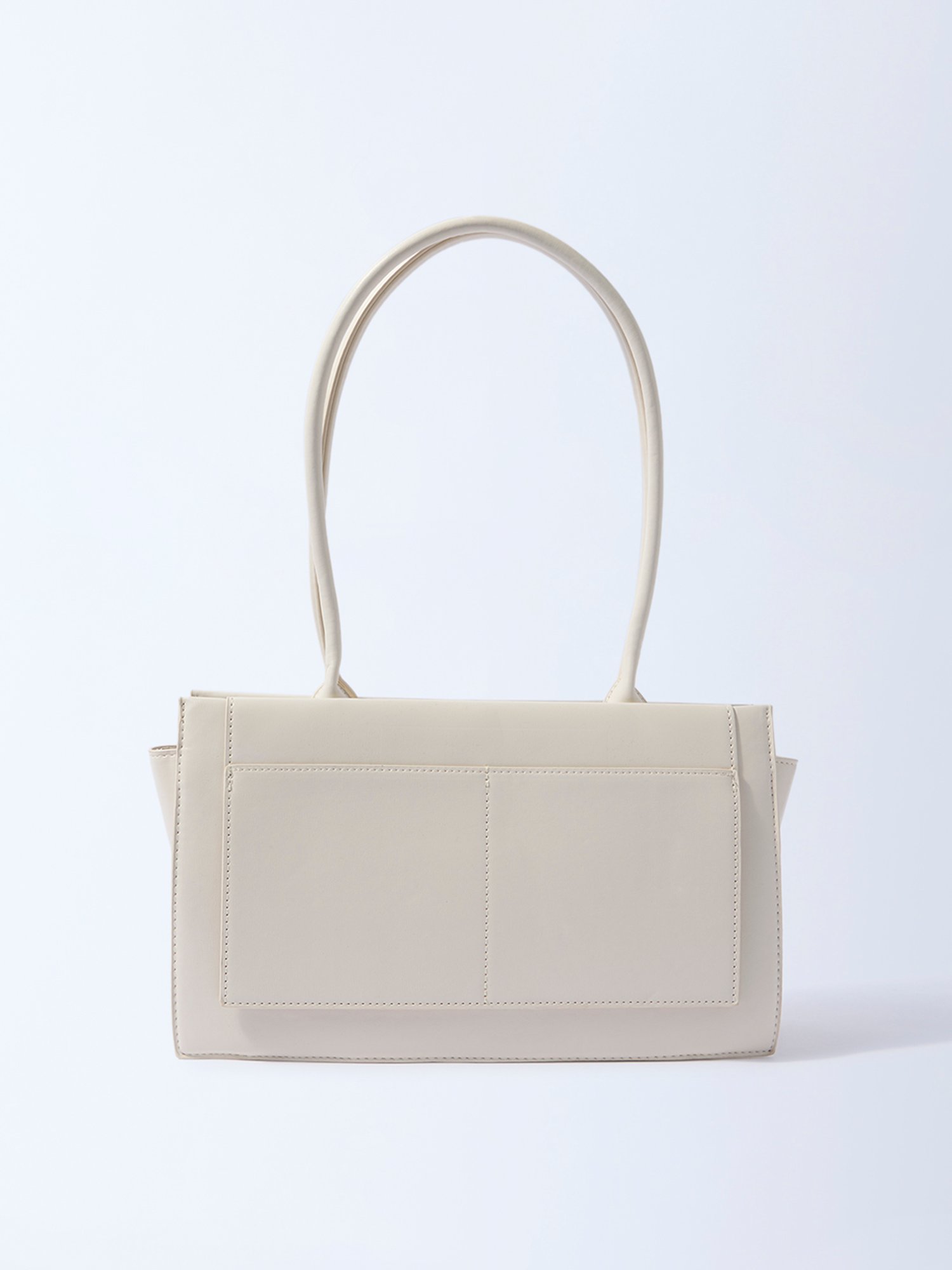 Westside Off-White Solid Rectangular Shoulder Bag