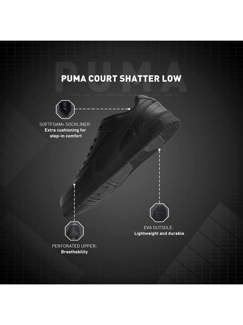 Puma Men Black Sneakers with Cushioned Rubber Sole