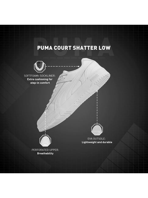 Puma Men Ivory Sneakers with Cushioned Rubber Sole