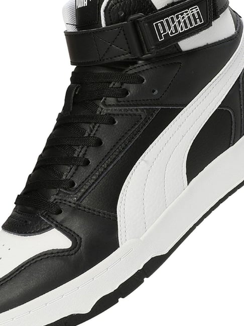 Puma Men Black & White Sneakers with Cushioned Rubber Sole