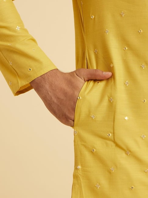 Yellow Kurta sets by Manyavar for Men