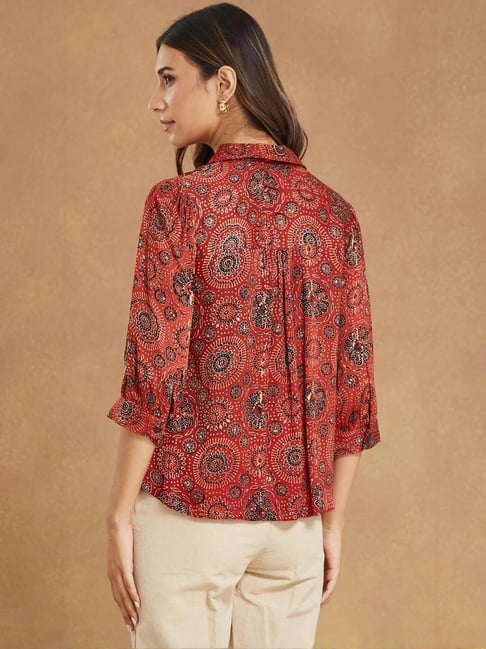 Women's Clothing Fabindia Red Tops and T-shirts