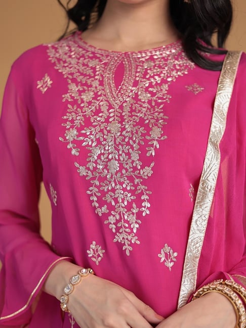 Women's Clothing Pink Suits for Ethnic Wear by Zari Jaipur