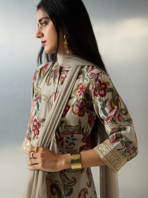 Women's Clothing Vark Ethnic Wear Grey Suits