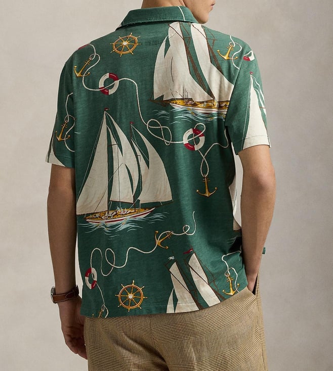 Polo Ralph Lauren Green Classic Fit Sailboat Jersey Polo Shirt