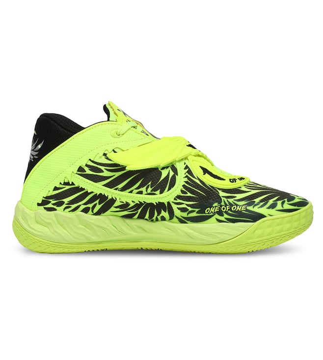PUMA Unisex MB.05 MELO X VOLTAGE Yellow Alert & Black Basketball Shoes