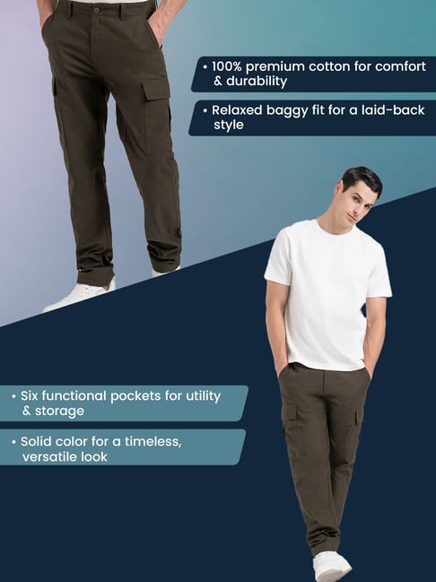 Red Tape Green Trousers & Chinos for Men