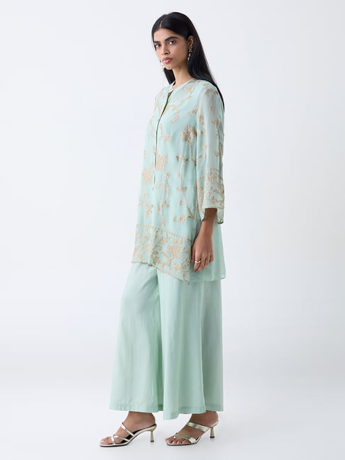 Women's Clothing Vark Ethnic Wear Mint Suits