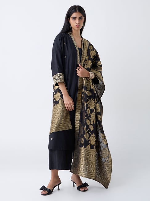 Women's Clothing Vark Ethnic Wear Black Suits