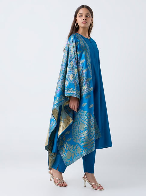 Women's Clothing Vark Ethnic Wear Teal Suits