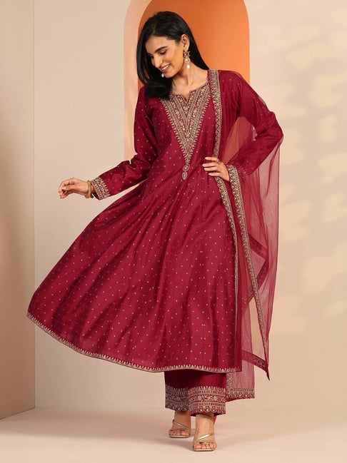 Women's Clothing Libas Ethnic Wear Suits with Silk Blend Fabric