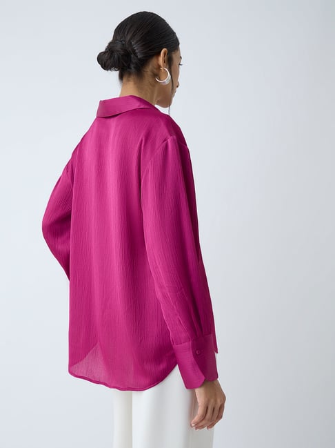 Women's Clothing Wardrobe Magenta Shirts