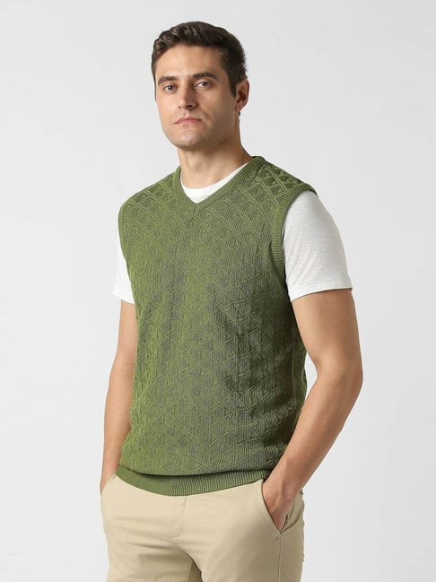 Sweaters by Peter England in Green for Men