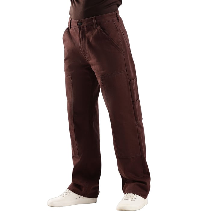 Calvin Klein Jeans Brown Cotton Relaxed Fit Jeans