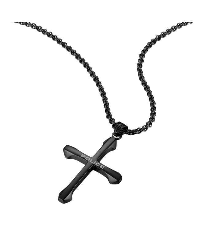 Police Grey Saint II Cross Chain Necklace