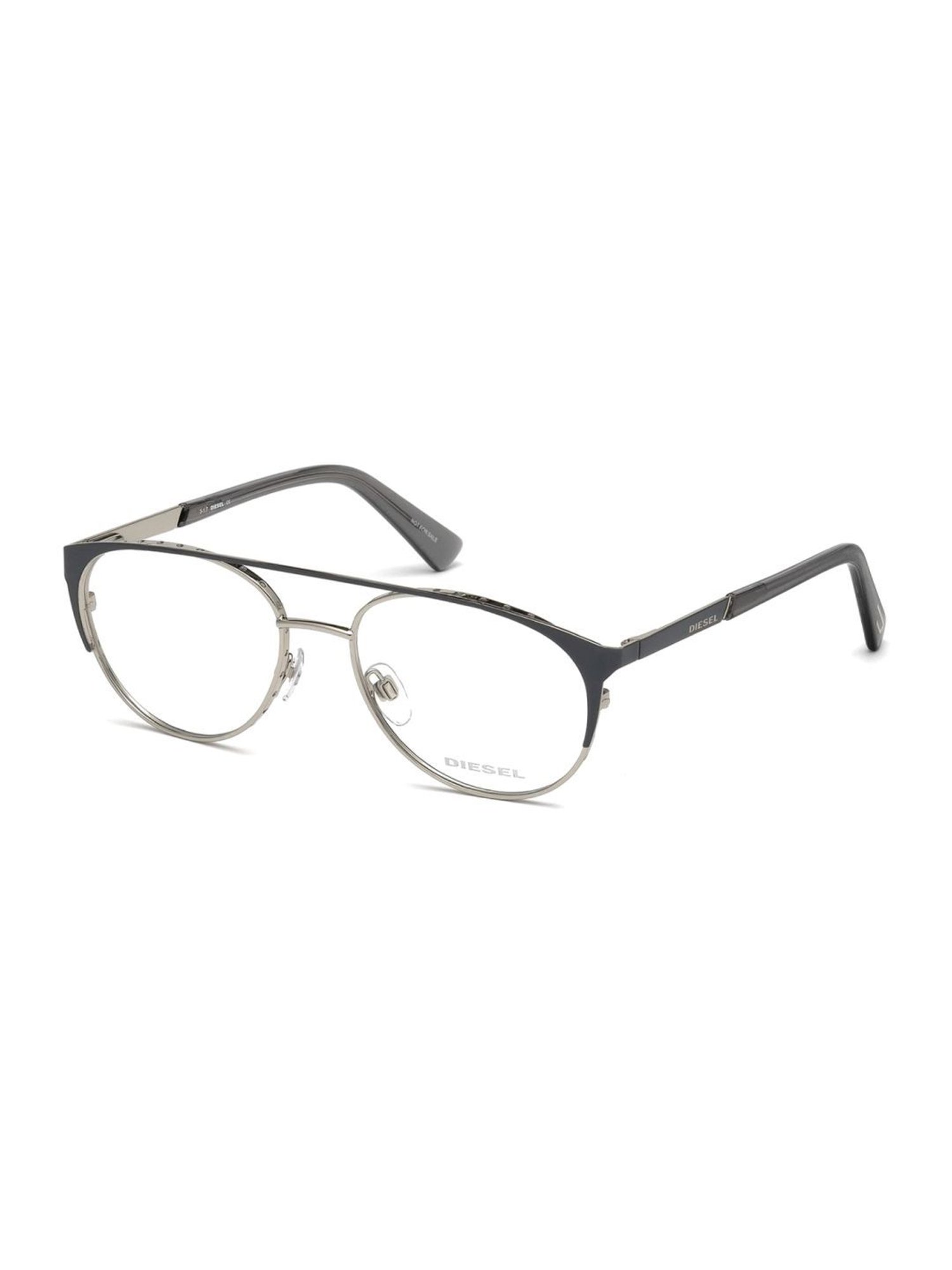 Diesel Silver Oval Eye Frames for Men