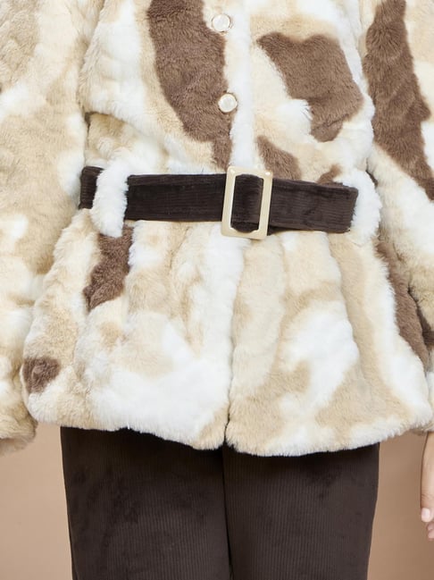 Peppermint Girls Clothing Brown Combo Sets with Fur Material and style ...