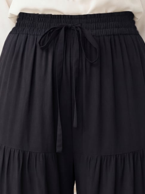 Women's Clothing Globus Ethnic Wear Black Bottoms with Flared Fit