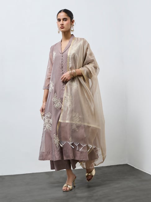 Women's Clothing Vark Ethnic Wear Brown Suits