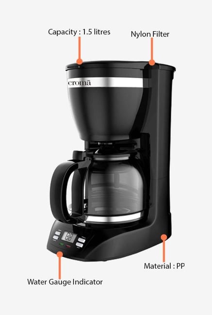 Croma CRAK0028 1.5 Litres Coffee Maker (Black) from Croma at best ...