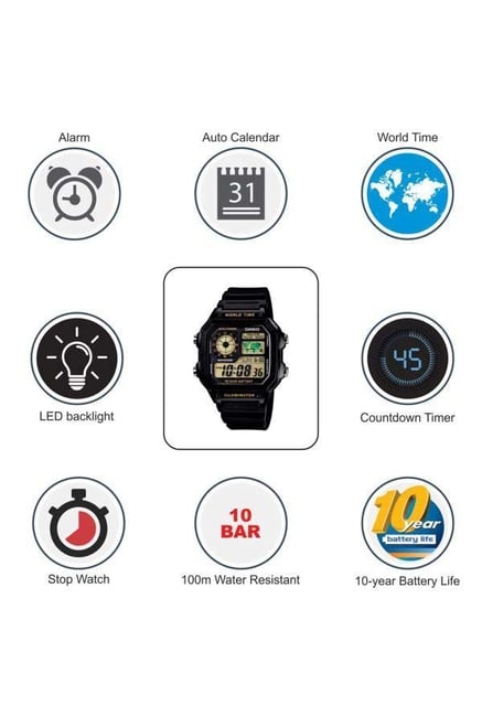 Casio Youth Series AE-1200WH-1BVDF (D098) Digital Watch from Casio at ...