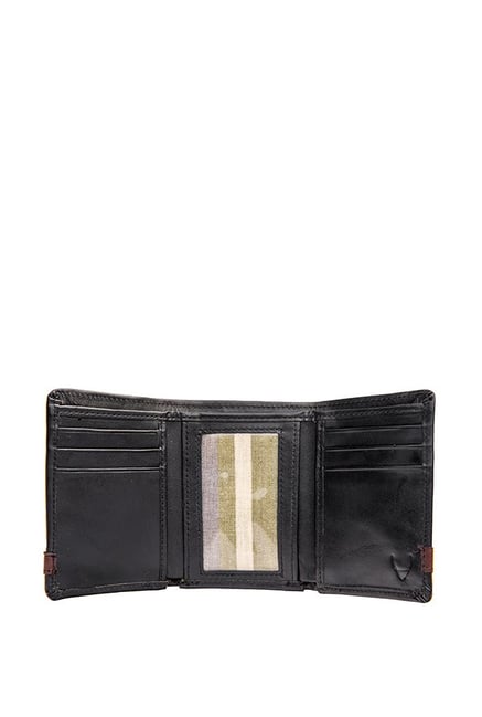Buy Hidesign 259-Tf Black Solid Leather Rfid Tri-Fold Wallet For Men At ...