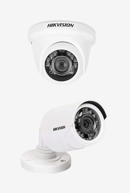 Buy Hikvision Turbo 1080P 1 Dome 1 Bullet HD CCTV Camera Kit (White ...