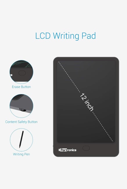 Portronics POR-942 RuffPad 12 Plus 12 Inch Re-Writable LCD Pad with ...