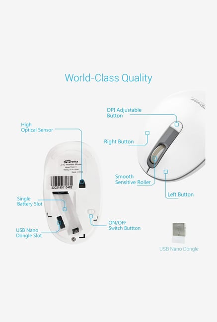 Buy Portronics Toad 11 POR-016 Wireless Mouse (White/Grey) Online At ...