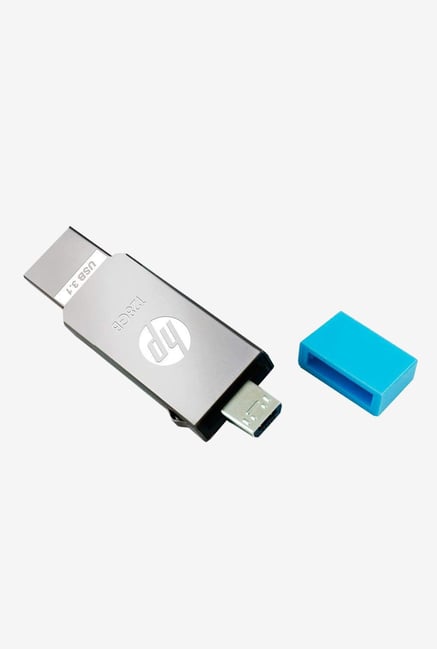 Buy HP HPFD302M 128GB OTG Pen Drive (Silver/Blue) Online At Best Price ...