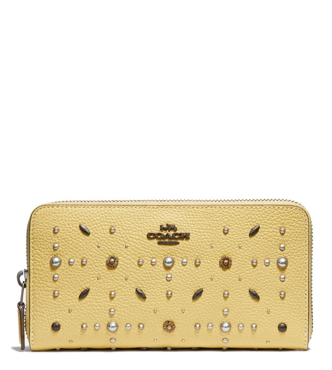Buy Coach Sunflower Prairie Rivets Accordion Zip Wallet for Women ...