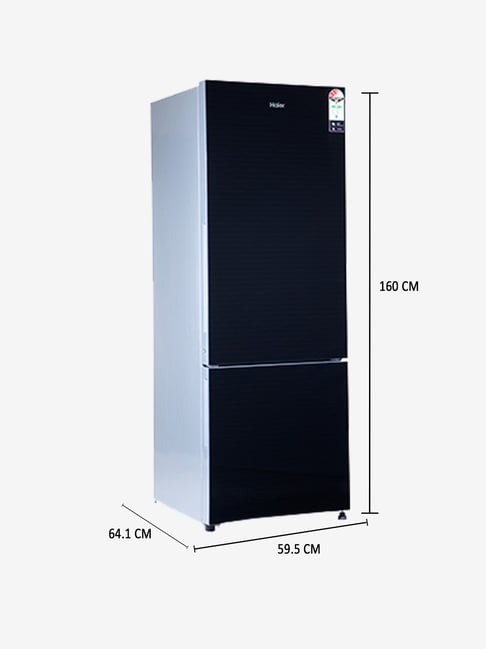 Haier 345 L 3 Star (2019) Frost Free Double Door Refrigerator (Black ...